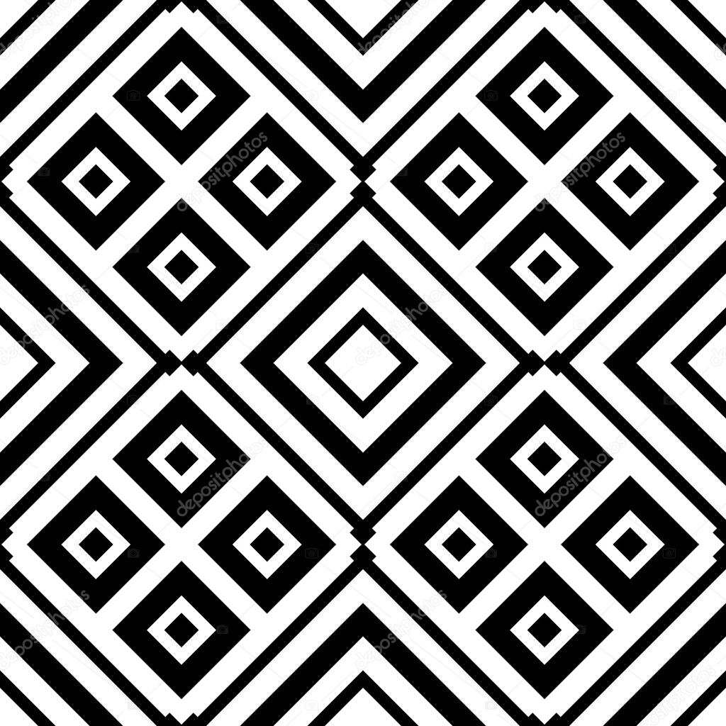 Rombos estilizados repetidos negros sobre fondo blanco. Papel pintado ...