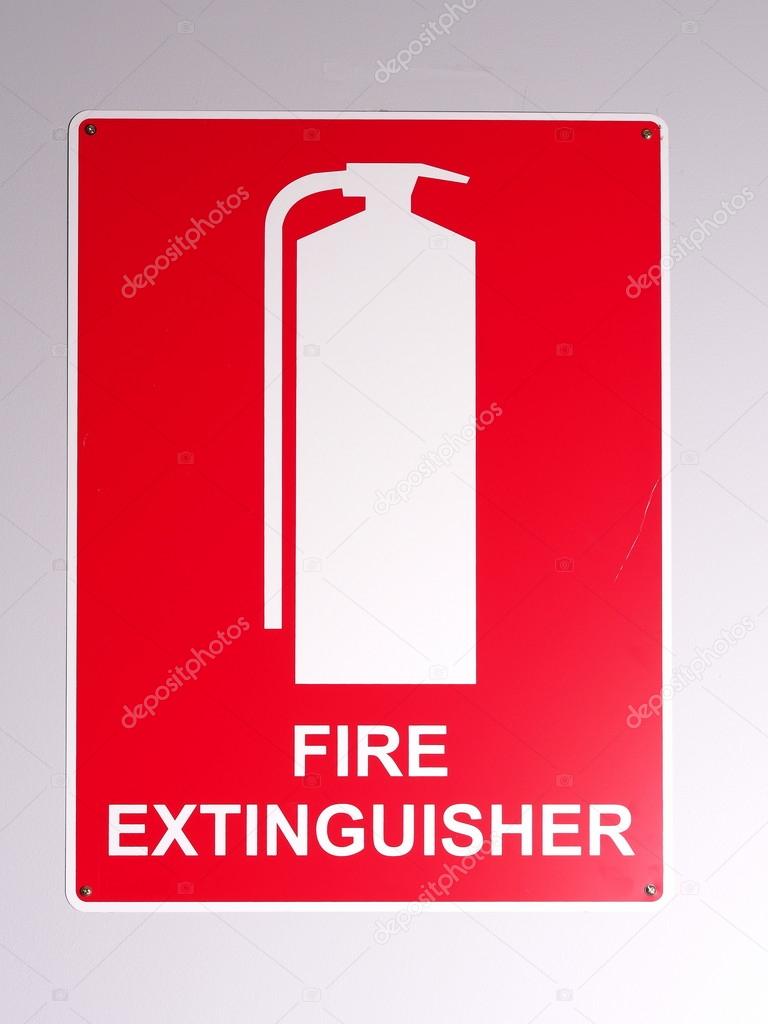 Emergency fire extinguisher wall sign Stock Photo by ©Stringer_Image ...