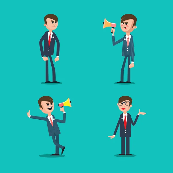 Pop Art Businessman Shouting in Megaphone. Vector illustration Stock ...