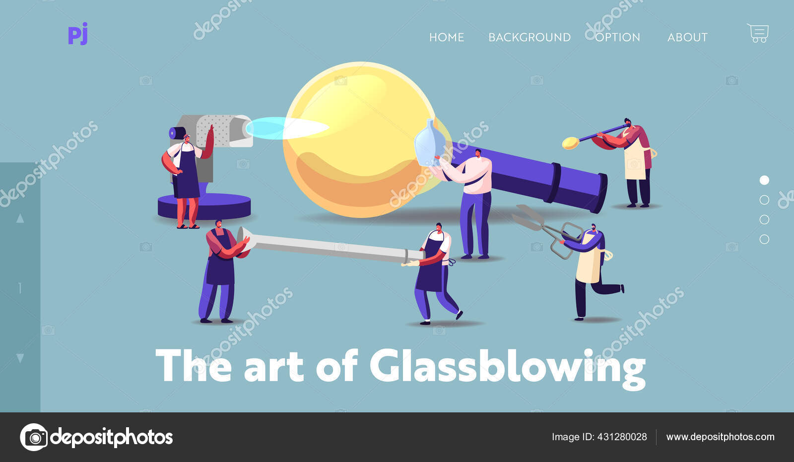 Glassblowing and Glass Decor Producing Landing Page Template. Tiny ...