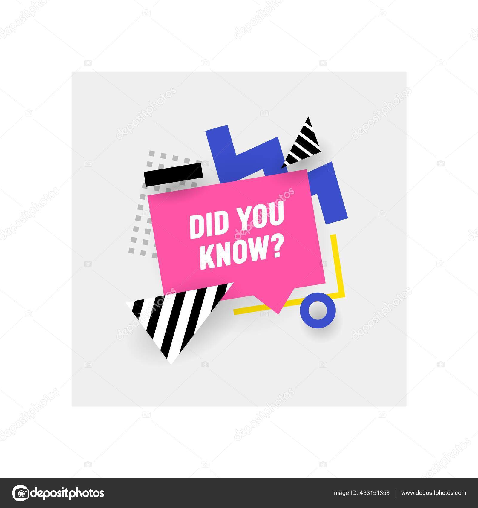 Did You Know Quote Banner in Trendy Funky Style with Speech Bubble ... Did You Know Quote Banner in Trendy Funky Style with Speech Bubble ...