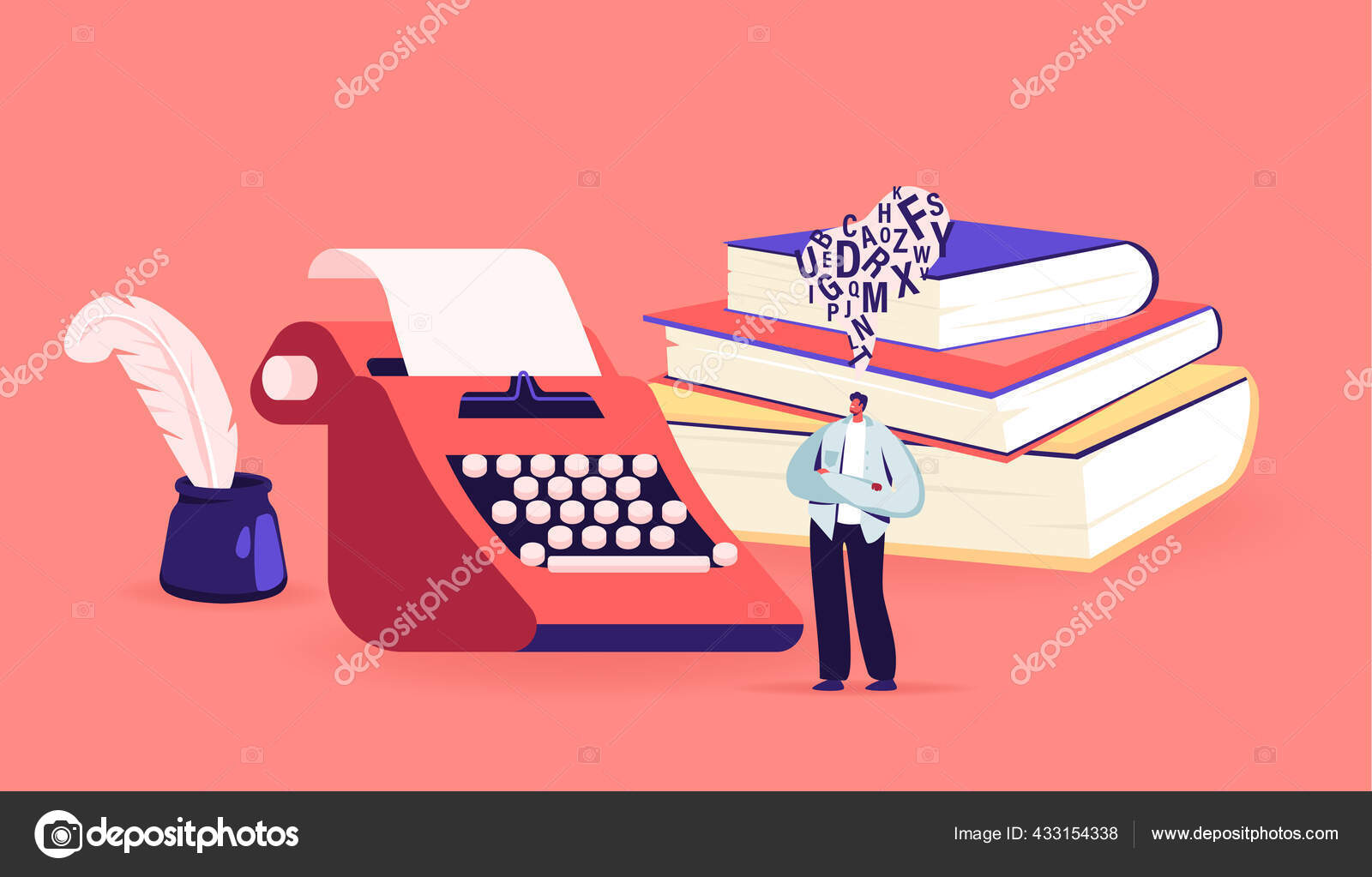 Author Typing Clipart