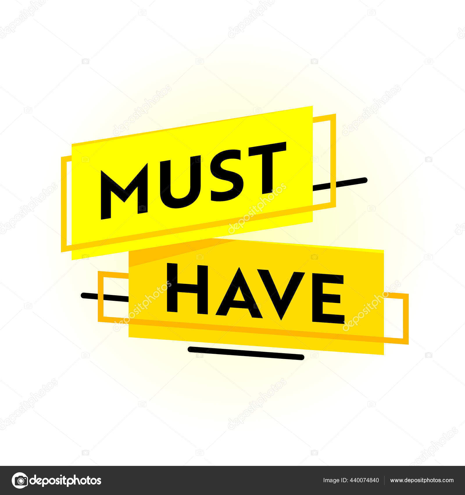 Must Have Banner. Shopping Promo Emblem in Trendy Linear Style ...