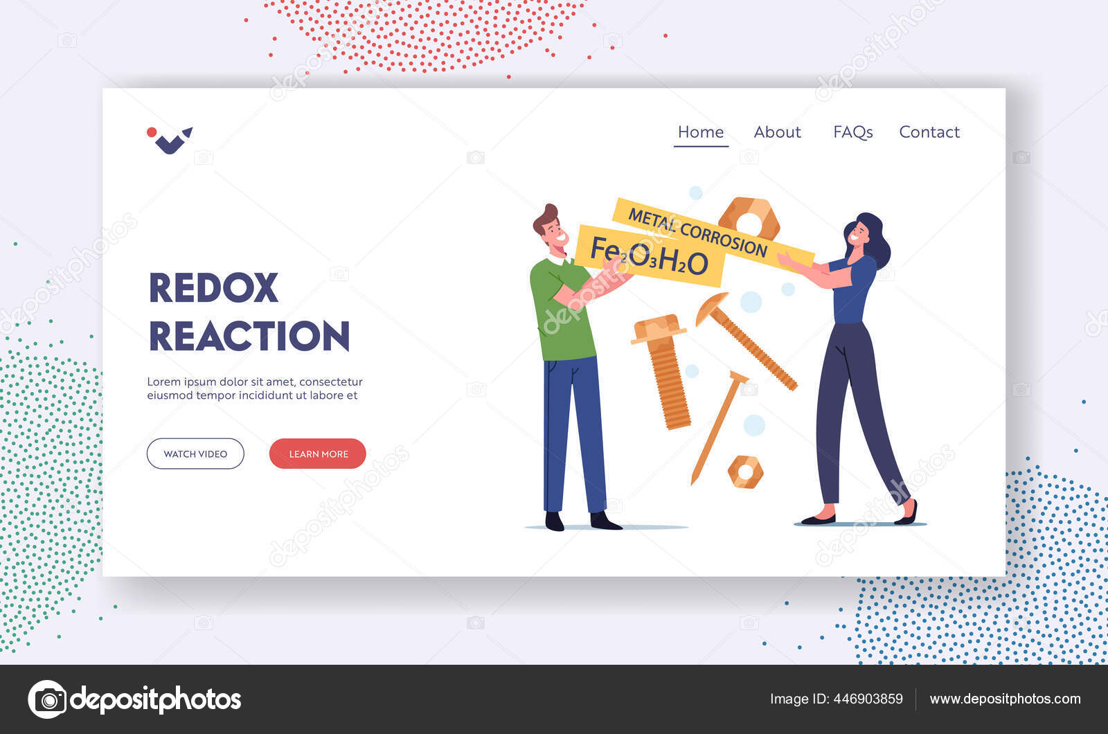 Plantilla de página de aterrizaje de corrosión de metal. Tiny ...