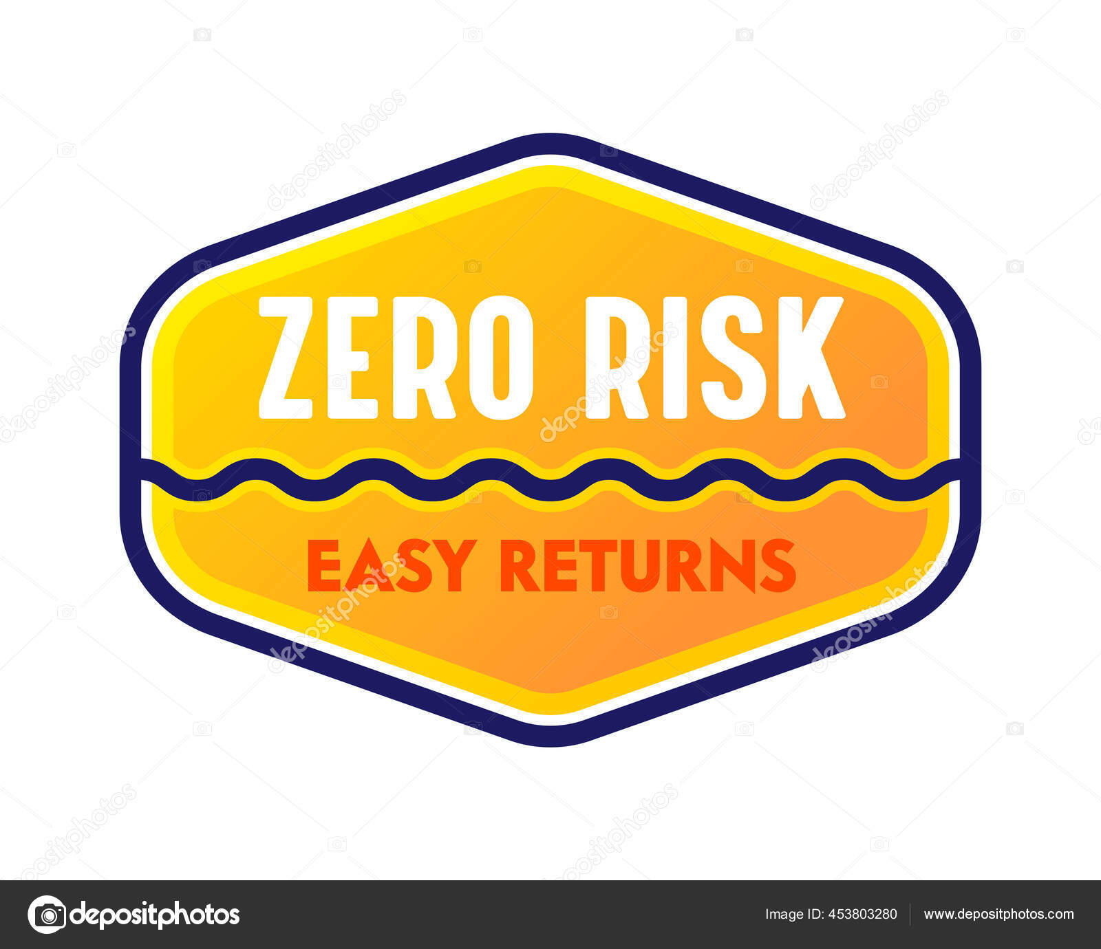Zero Risk Easy Returns Guarantee Satisfaction Commercial Label Isolated ...