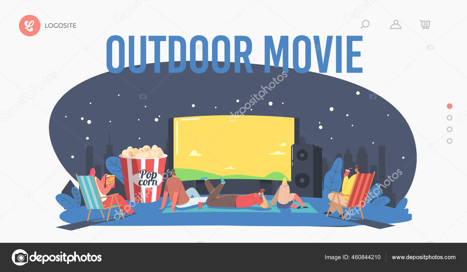 Movie Theater With People Clipart