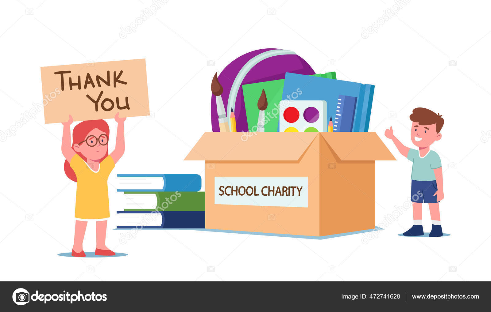 Children Helping The Poor Clipart