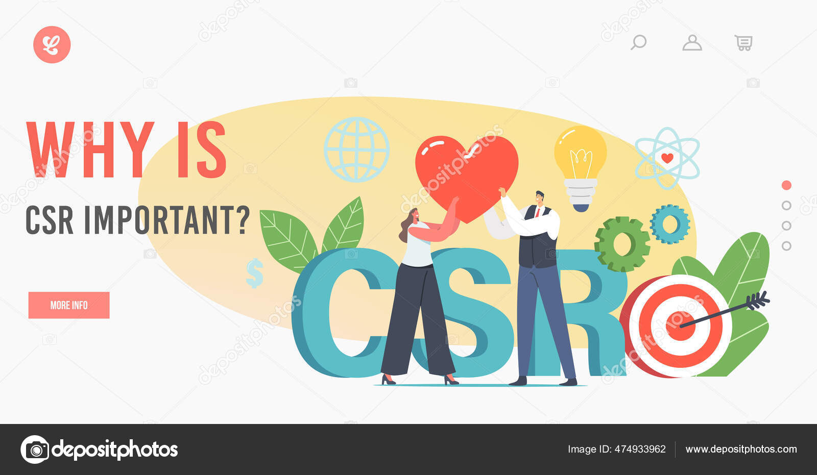 Csr, Corporate Social Responsibility, Business Landing Page Template ...