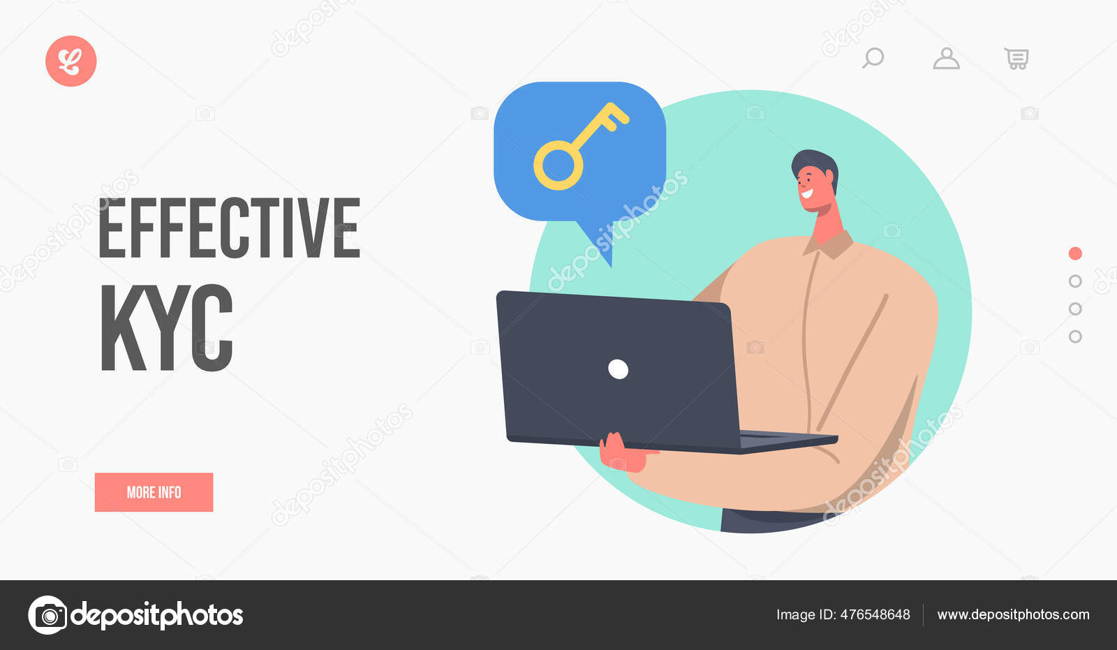 Effective KYC, Know Your Customer Landing Page Template. Thoughtful ...