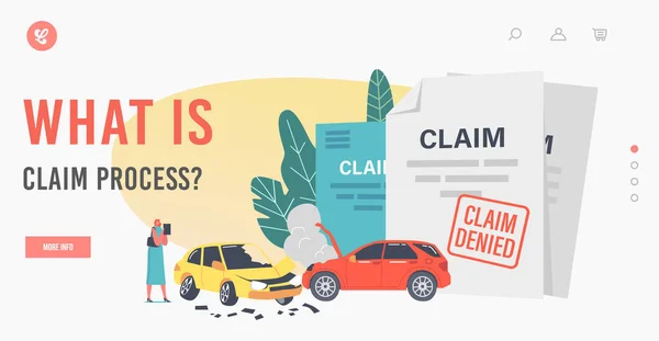 Set of Stickers Insurance Claim Denied Theme. Car Accident. Characters ...