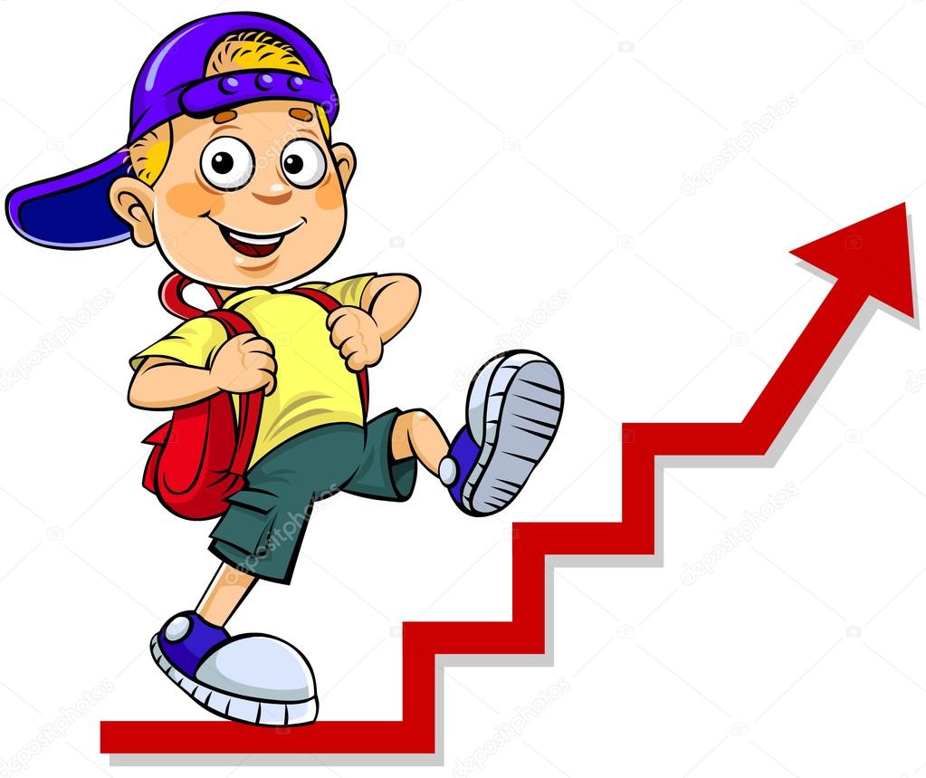 Schoolboy walks on Red Arrow — Stock Vector © shambulin.ya.ru #94208844
