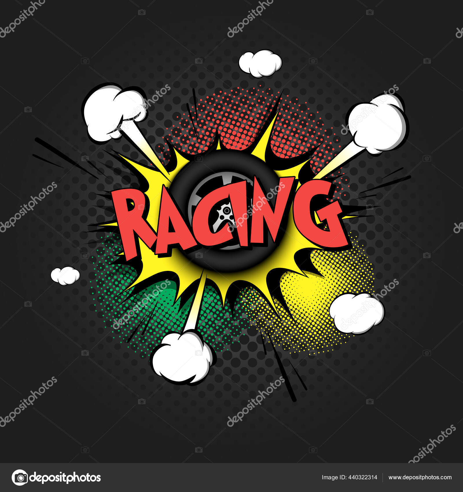 Comic Bang Expression Text Racing Comics Book Font Sound Phrase Stock ...