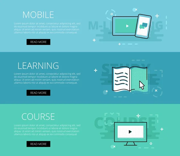 Electronic Learning Services. Vector banners template set ⬇ Vector Image by © super-belickaya ...