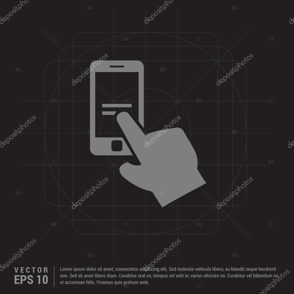 Mobile phone with hand icon Stock Vector by ©ibrandify 104050954