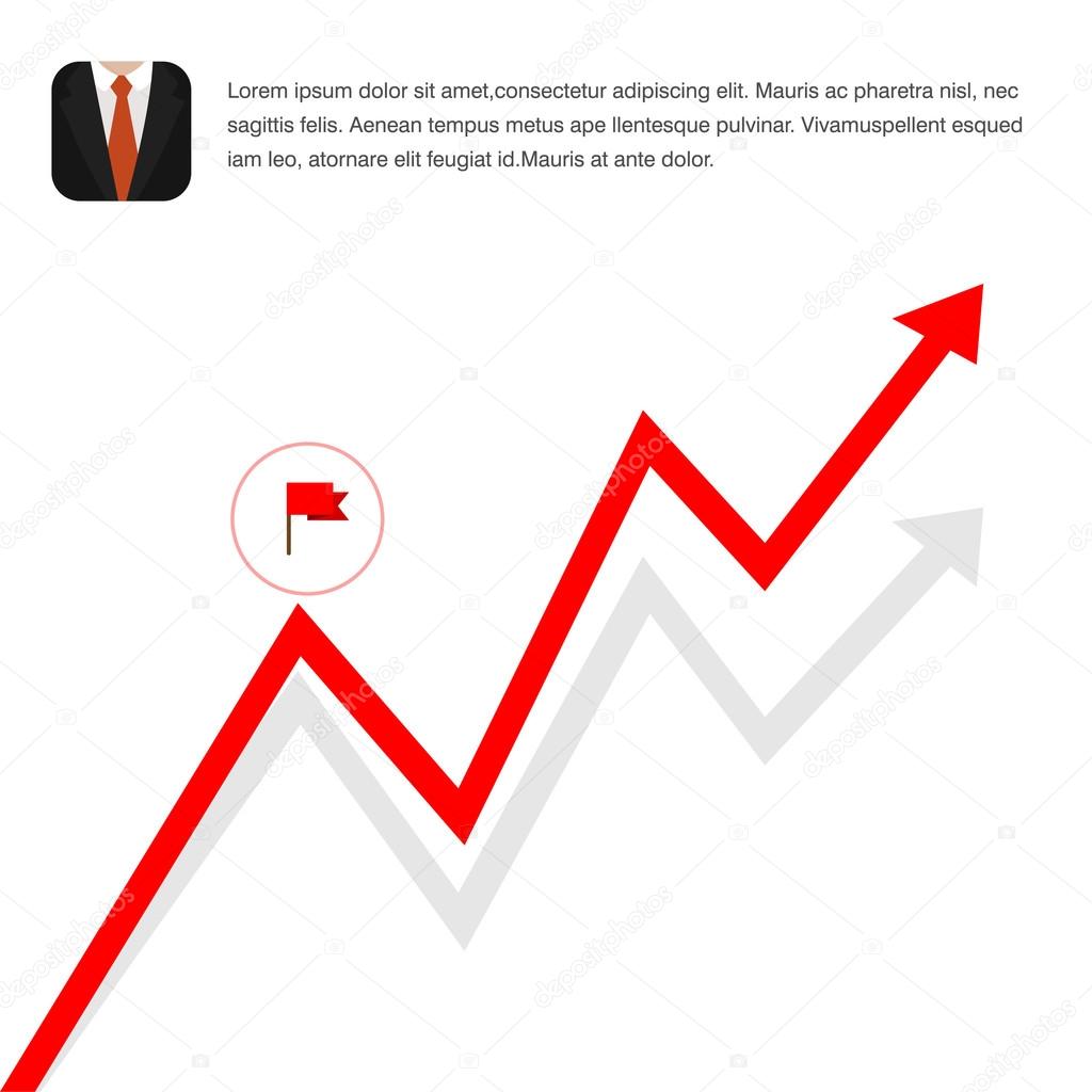 Creciente gráfico de flecha roja Vector de stock por ©ibrandify 106257856