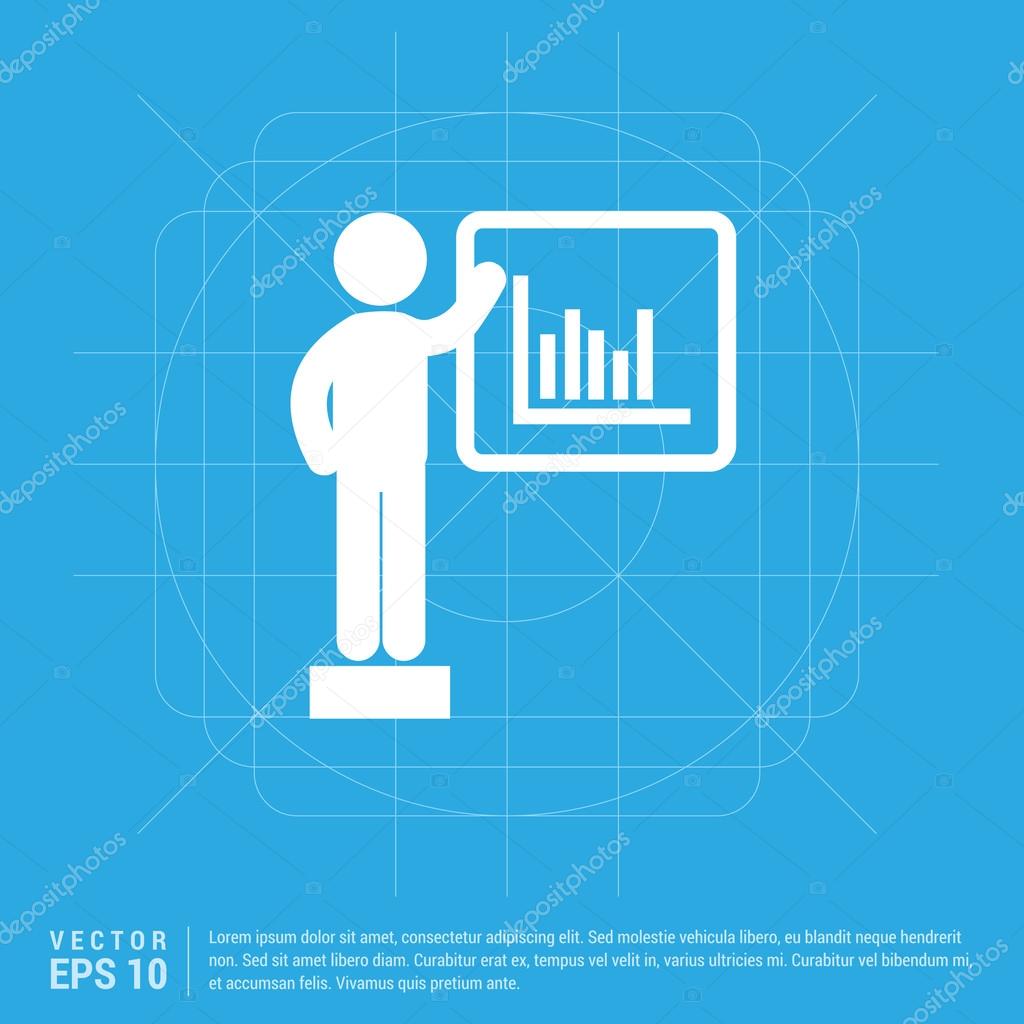 Man with Progress chart blue Icon Stock Vector by ©ibrandify 109541540