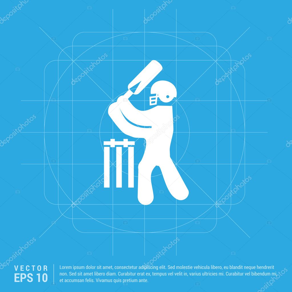 Cricket player icon Stock Vector Image by ©ibrandify #109545108