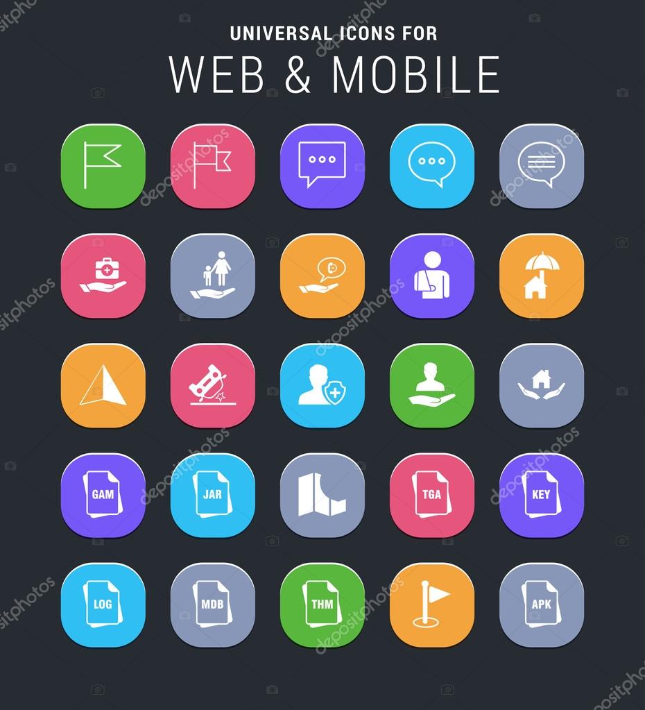 Web and mobile icons Stock Vector by ©ibrandify 109554268