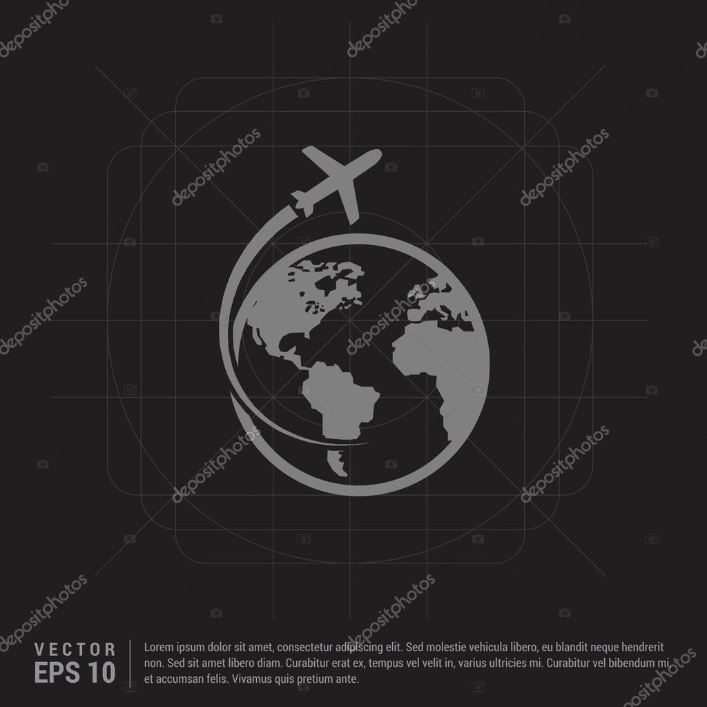 Ikona zeměkoule a letadlo cestování Stock Vector od © ibrandify 116181522