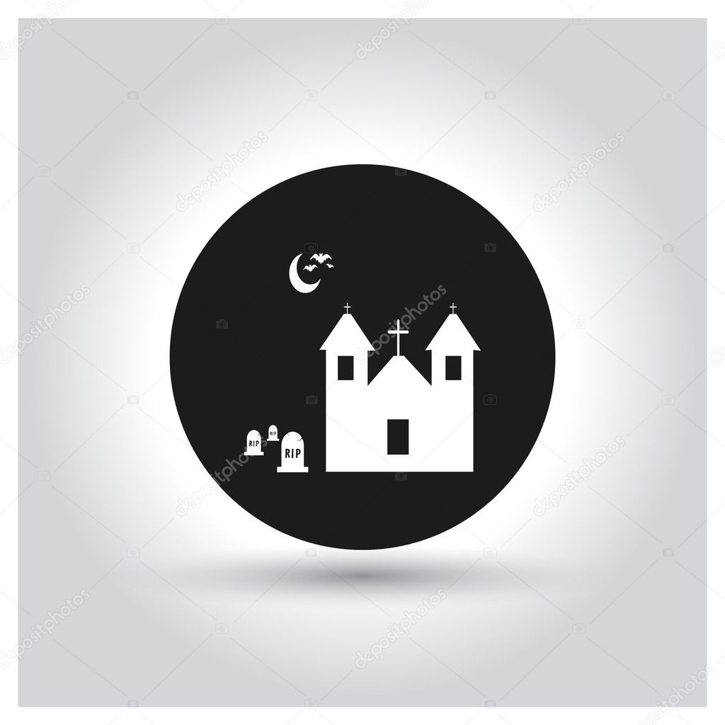 Halloween casa embrujada elemento pictograma Vector de stock por ...