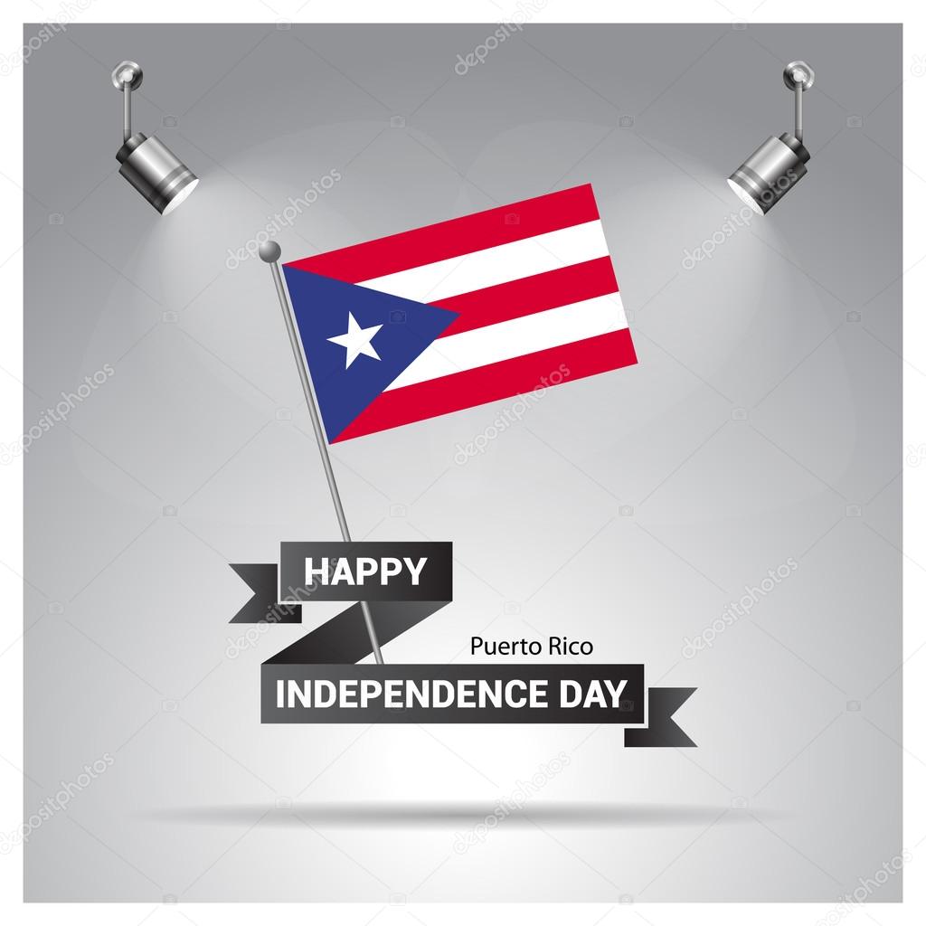 Poster do dia da independência de Porto Rico imagem vetorial de ...