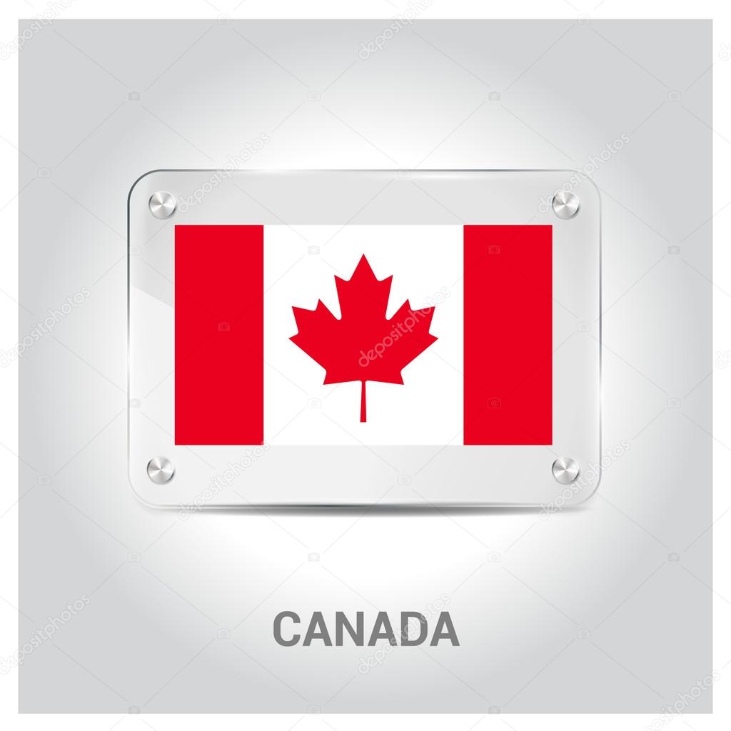 Canada flag glass plate Stock Vector by ©ibrandify 93724174
