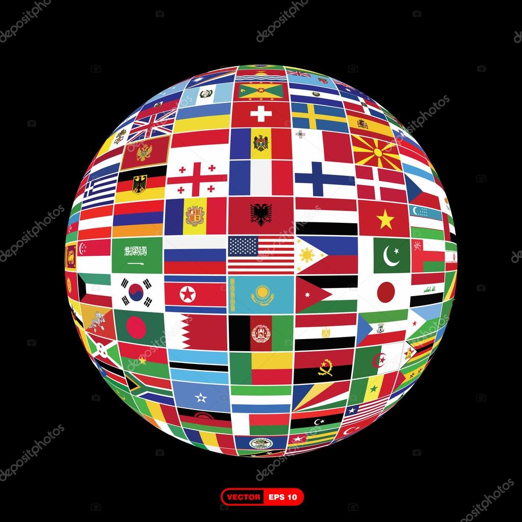 Weltfahnen-Sammlung Stock-Vektorgrafik von ©ibrandify 93736544