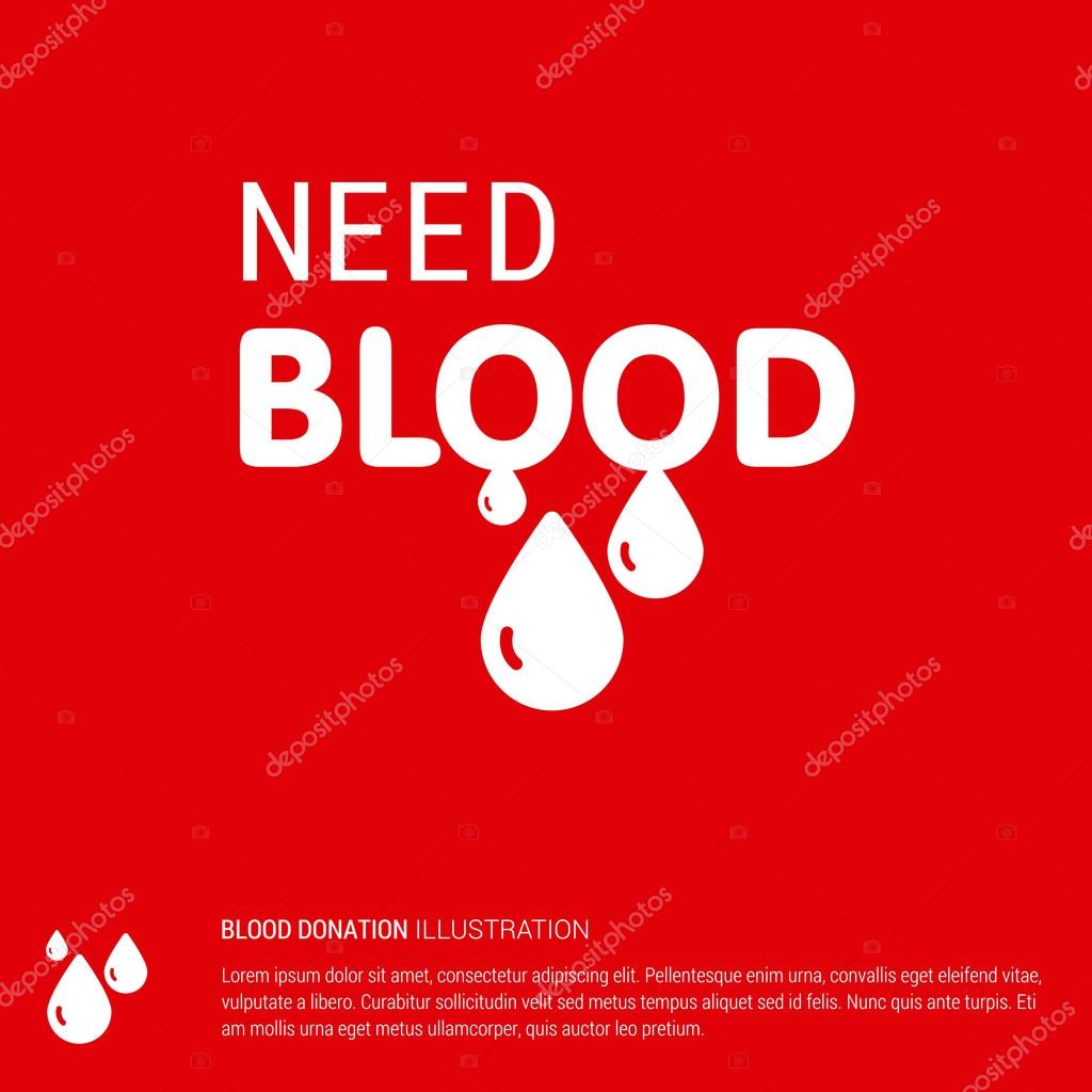 Need Blood Creative typography Design template. Stock Vector by ...