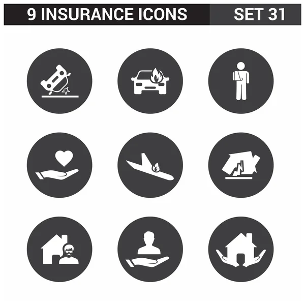9 application Insurance Icons set. — Stock Vector © ibrandify #93834736
