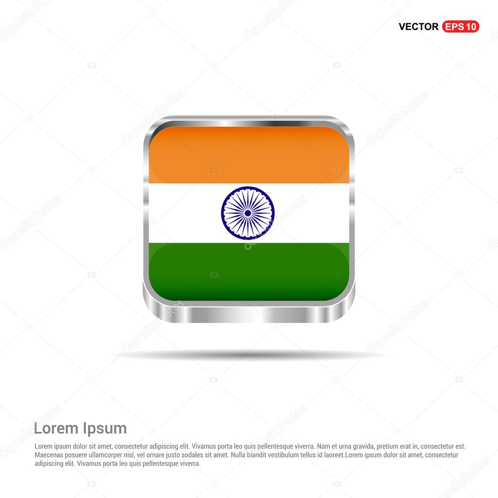 India flag Button Stock Vector by ©ibrandify 93841096