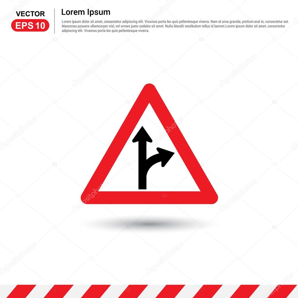 Road signs. Go Straight - Turn Right - Form in Road Sign Stock Vector ...