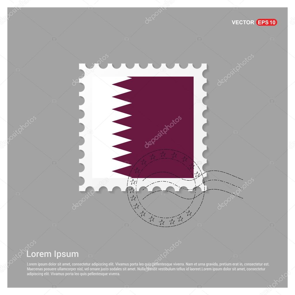 Qatar Flag Postage Stamp Stock Vector by ©ibrandify 93972080