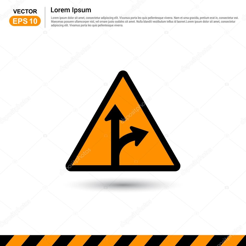 Road signs. Go Straight - Turn Right - Form in Road Sign Stock Vector ...
