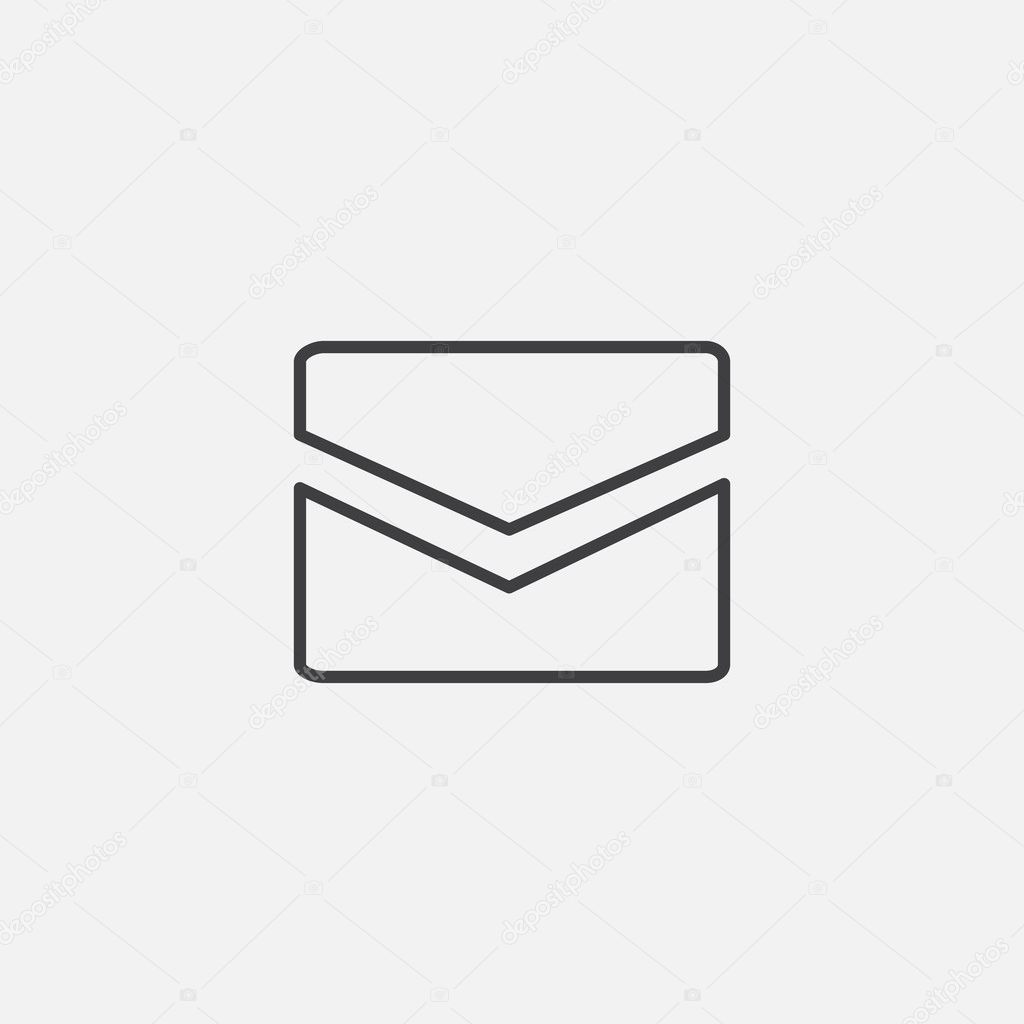 Mail. Line Icon Vector. Message Sign isolated on white background. Flat ...