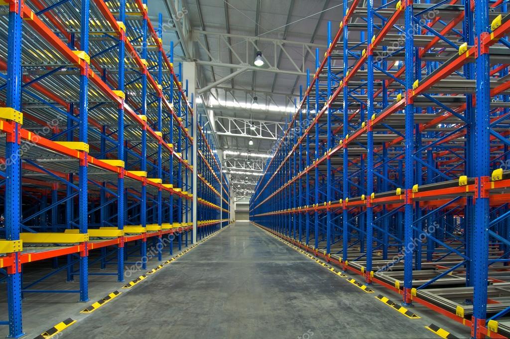 Warehouse shelving storage metal pallet racking syste — Stock Photo ...