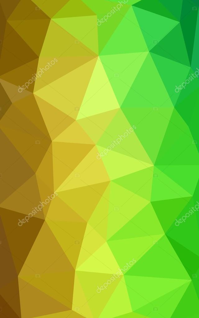 Light green-yellow polygonal design pattern,which consist of triangles and gradient in origami ...