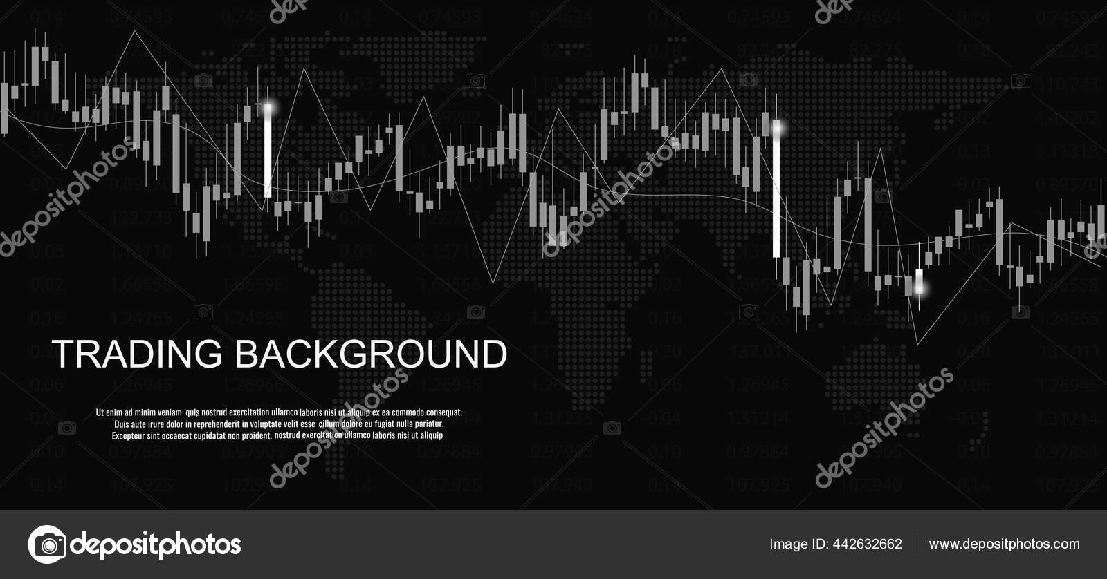 Financial Data Graph Chart Black Background Business Background ...