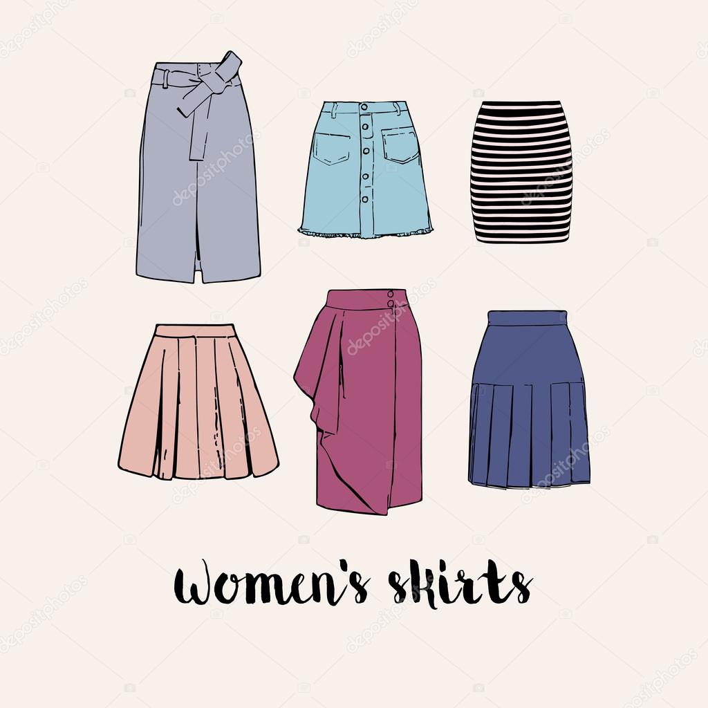 Six colorful vector women's skirts Stock Vector Image by ©Mmini #95624016