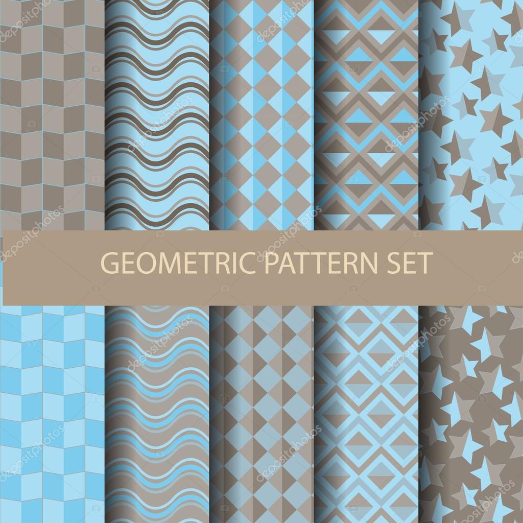 10 blue and brown geometric patterns Stock Vector Image by ...