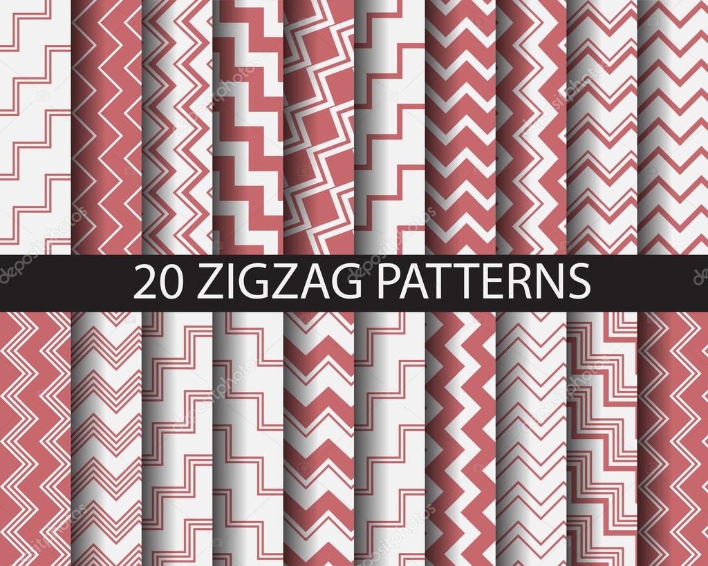 20 different red zigzag patterns Stock Vector Image by ©wongwichainae ...