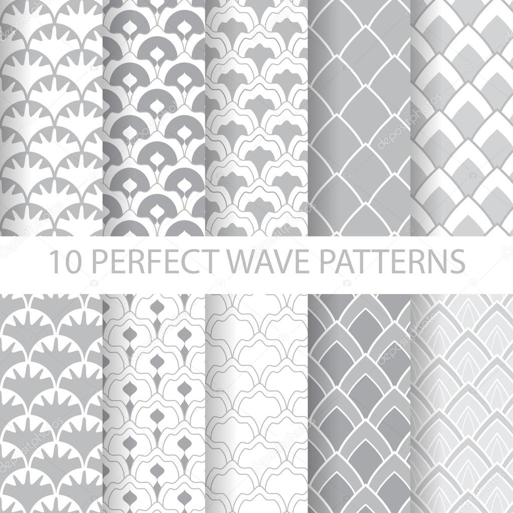 10 different classic wave patterns set Stock Vector Image by ...