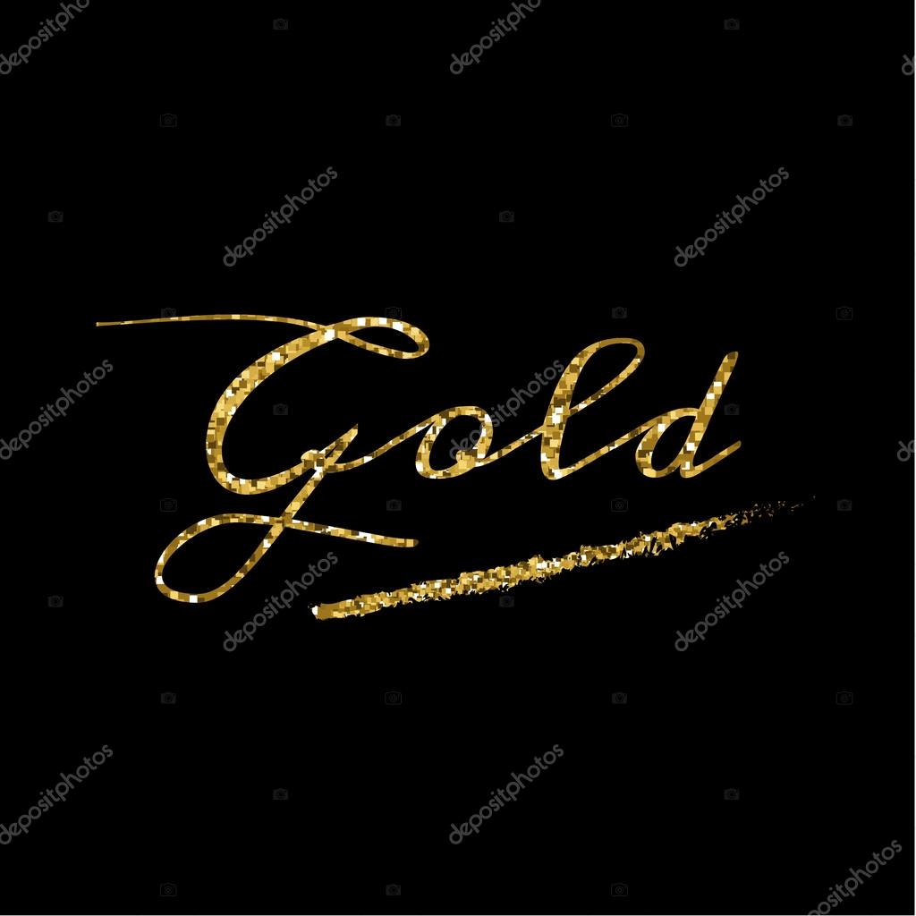 Gold typography, gold background Stock Vector by ©Pacharada 101668688