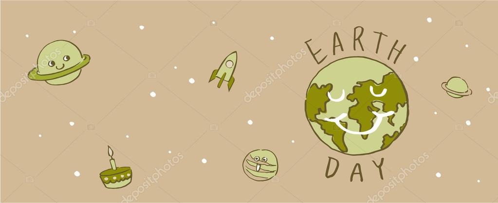 Earth day typography, vector Illustration, cartoonearth day typo Stock ...