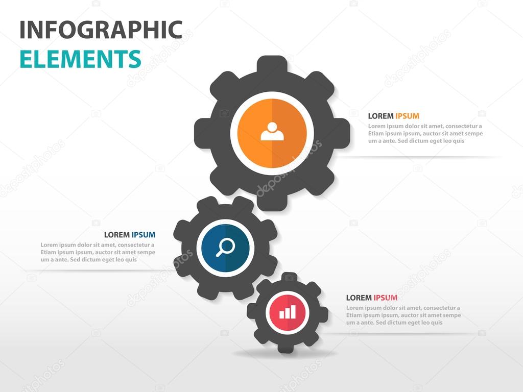 Abstract cog gear business Infographics elements, presentation template ...