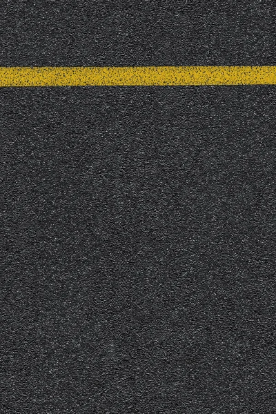 Level asphalted road with a dividing yellow stripes. The texture of the ...
