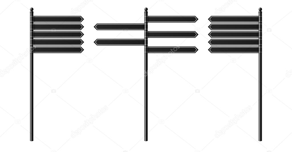 Set of blank street signs, isolated on white background. EPS10 vector ...