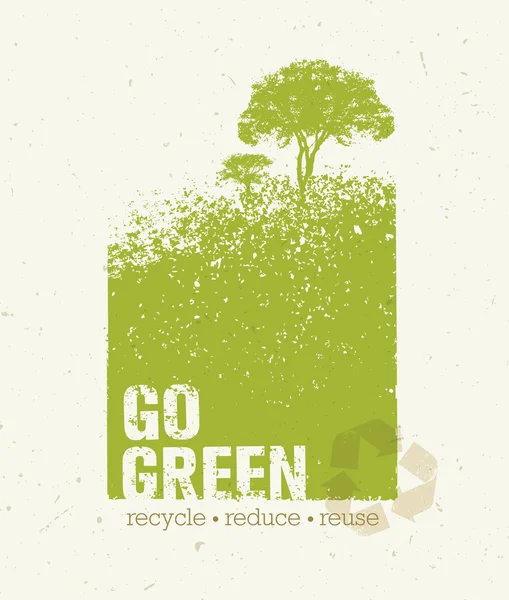 Go Green Save Trees Poster Stock Vector by ©wow.subtropica 93743764