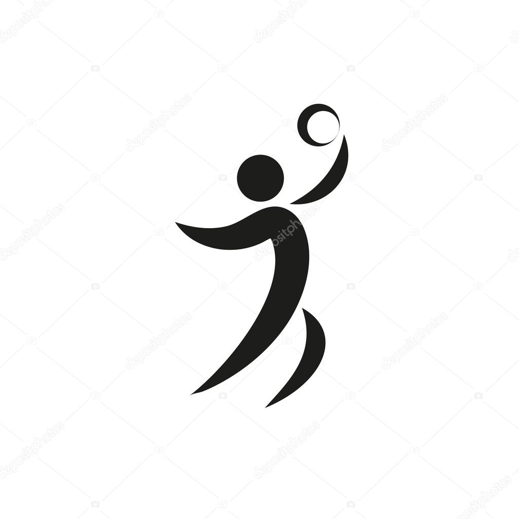 Icono de voleibol en monocromo cuadrado sobre fondo blanco Vector de ...