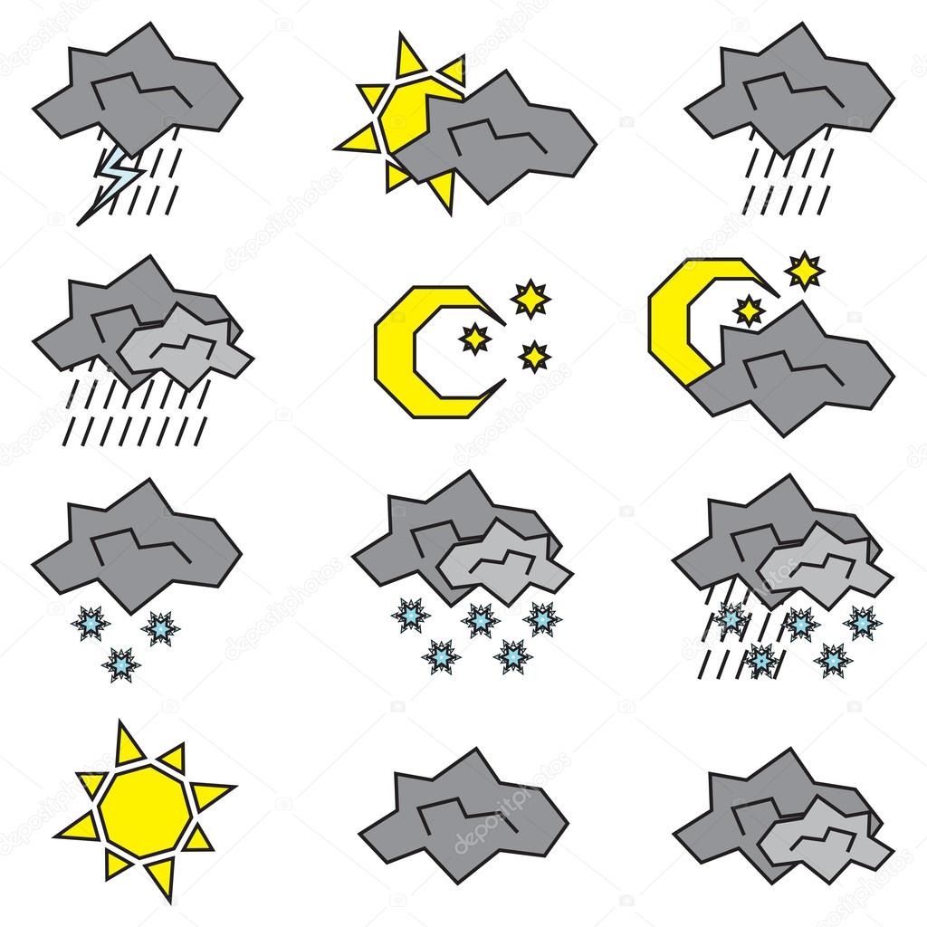 Icon set weather logos Stock Vector by ©lu.bondarieva.gmail.com 116056270