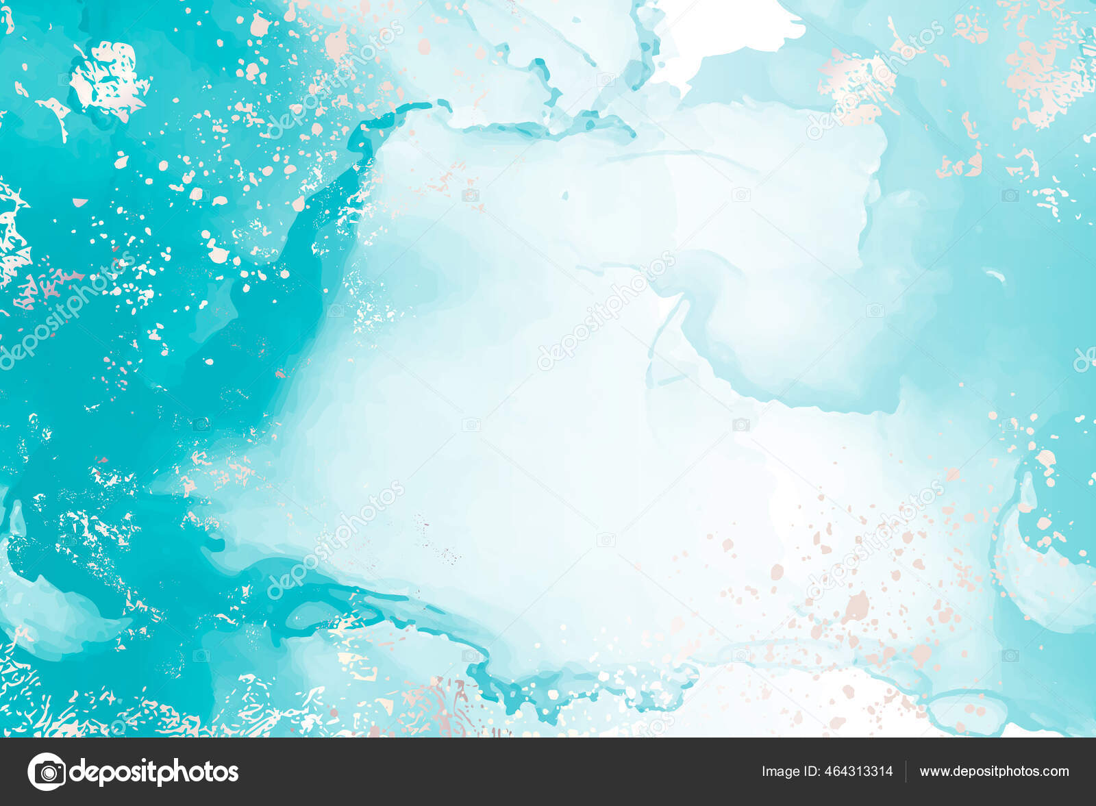 Blue digital paper background. Watercolor texture bright sky, frame ...